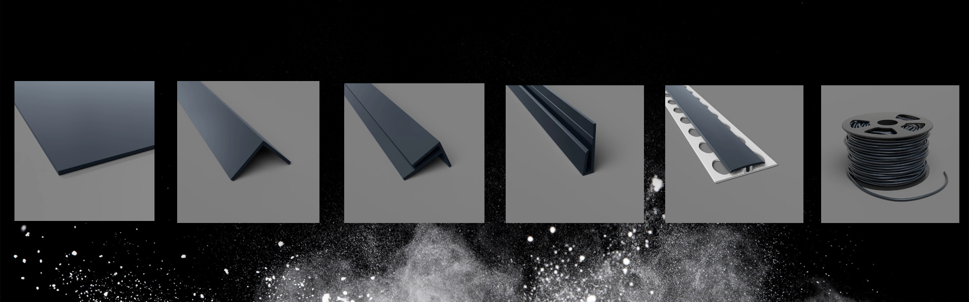 Revêtement Mural Hygiénique Noir en PVC | Panneaux et Profils - Design ...